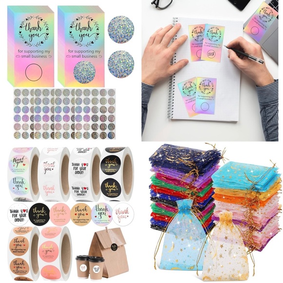Other | 55 Bundle Of Scratch Off Thank You Card Stickers Gift Bags ...